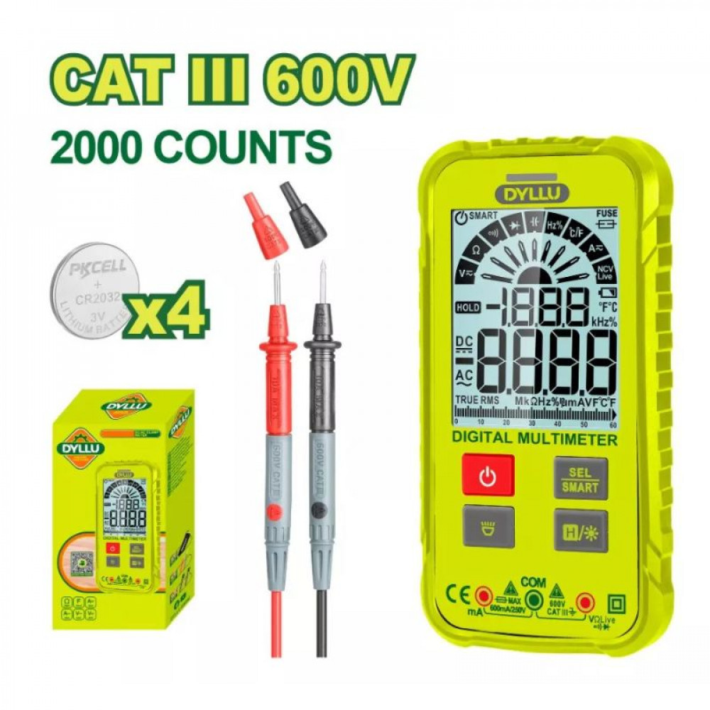 multimetre digital 600v cat iii dtdm1505 dyllu