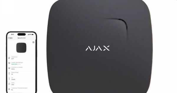 detecteur de fumee temperature et co ajax fireprotect plus noir