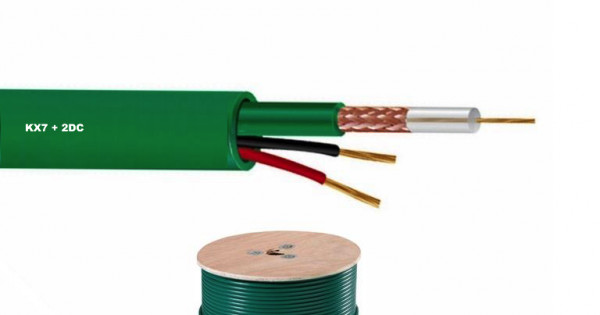 Cable Coaxial KX7 + 2 Fils d'alimentation