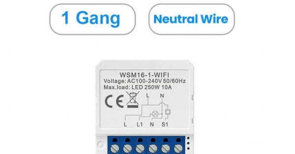 Mini switch 1 voie WIFI Avec neutre tuya AVATTO WSM16-1GANG