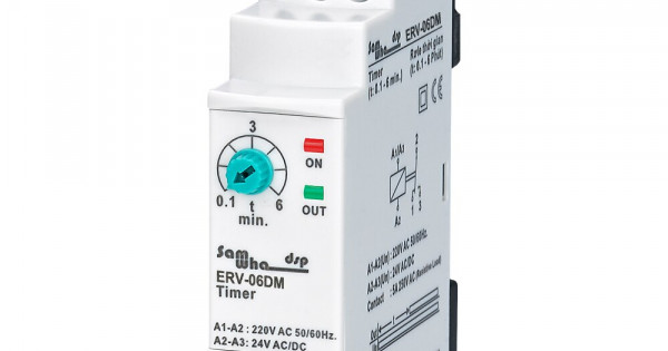 Relais électronique à retardement réglable ERV06DM (0,1-6Min)